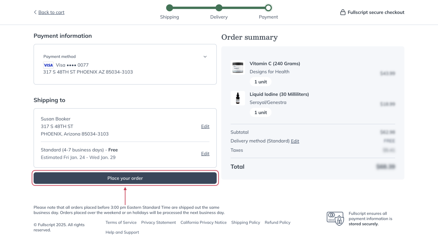 Placing an order - Fullscript Support Center