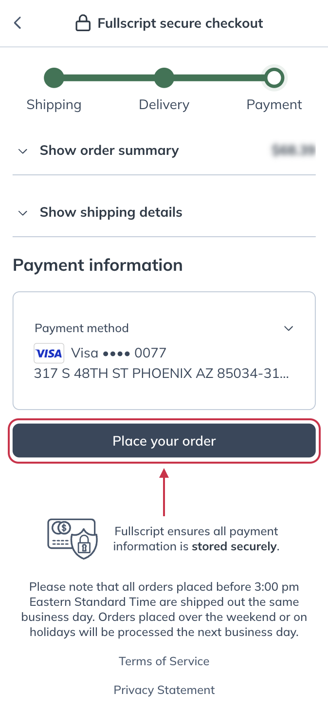 Placing an order - Fullscript Support Center
