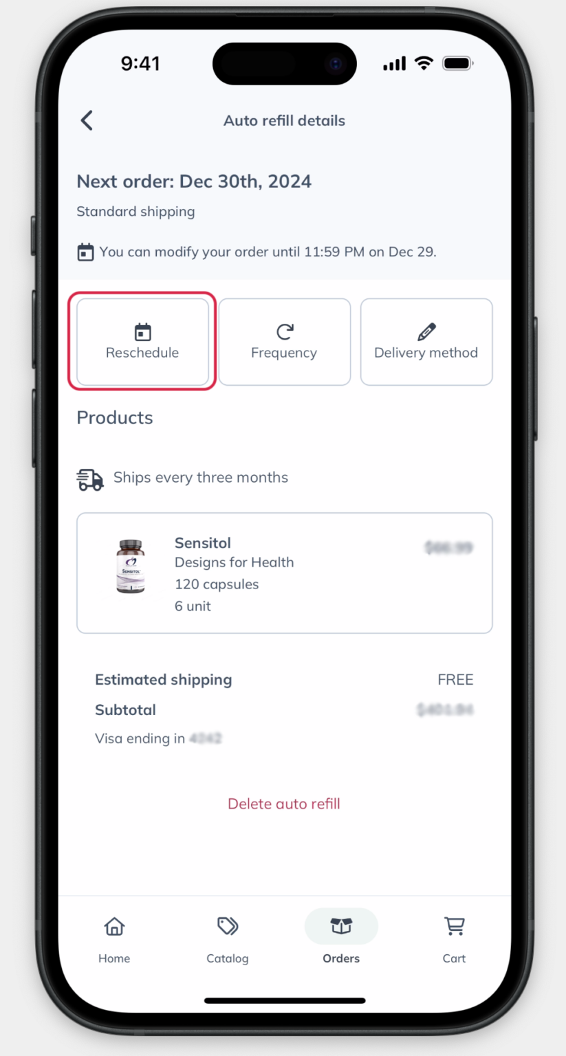 Managing your auto refill schedule - Fullscript Support Center