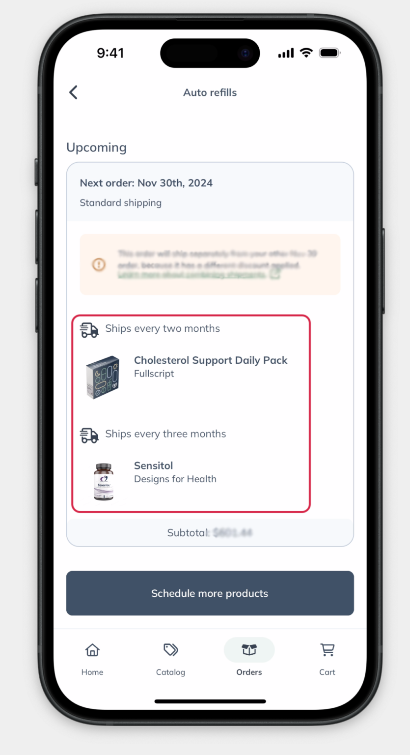 Managing your auto refill schedule - Fullscript Support Center