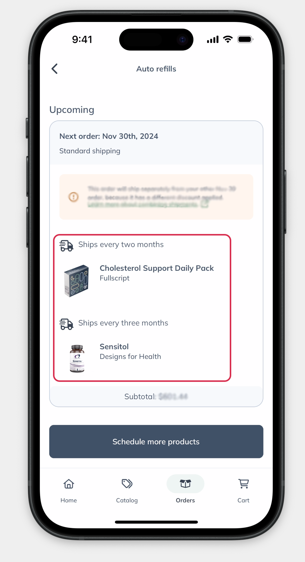 Managing your auto refill schedule - Fullscript Support Center