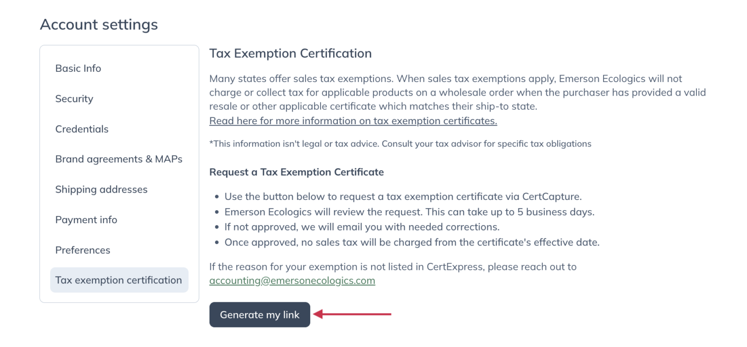 Sales tax & resale tax exemption - Emerson Ecologics Help Center