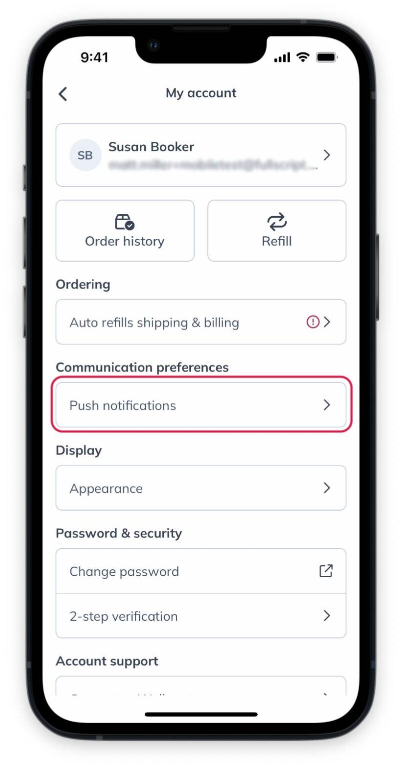 Patient account settings - Fullscript Support Center