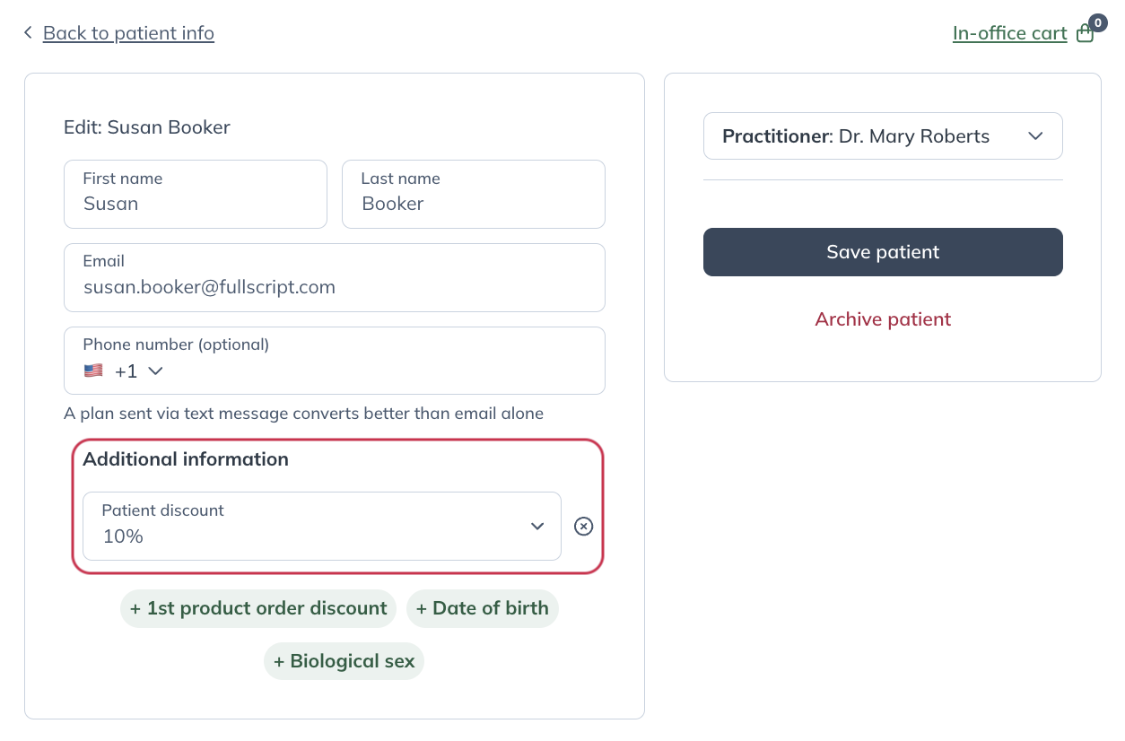 Dispensary and individual patient discounts - Fullscript Support Center