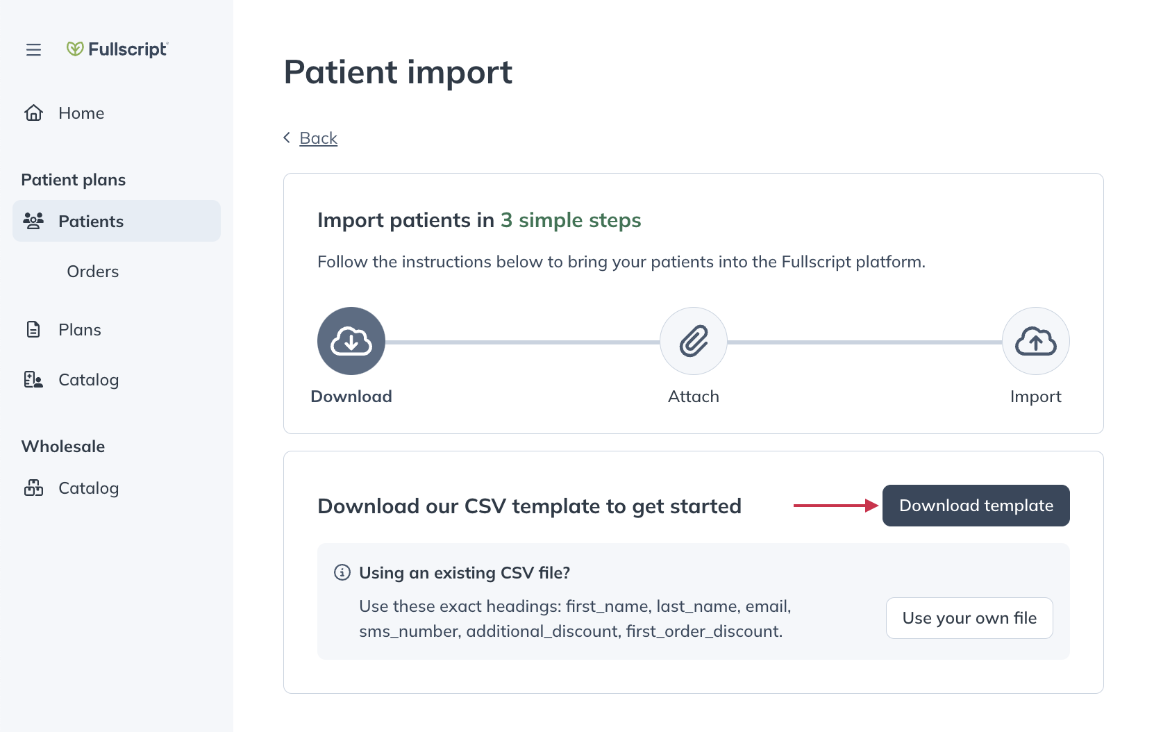Importing patient lists - Fullscript Support Center
