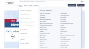Searching for products in the Emerson catalog