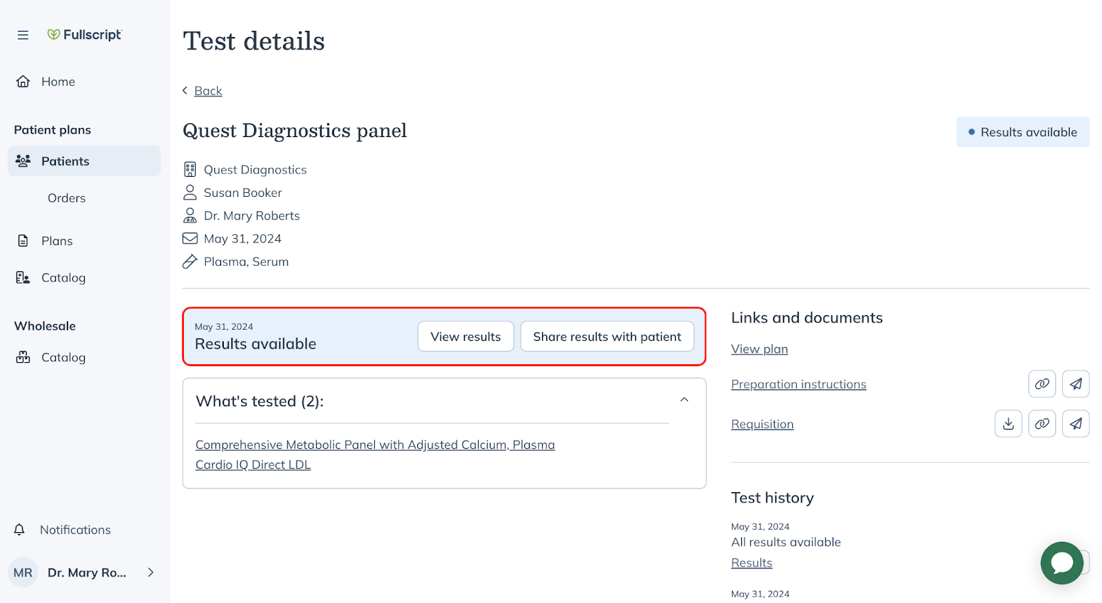 Lab results - Fullscript Support Center