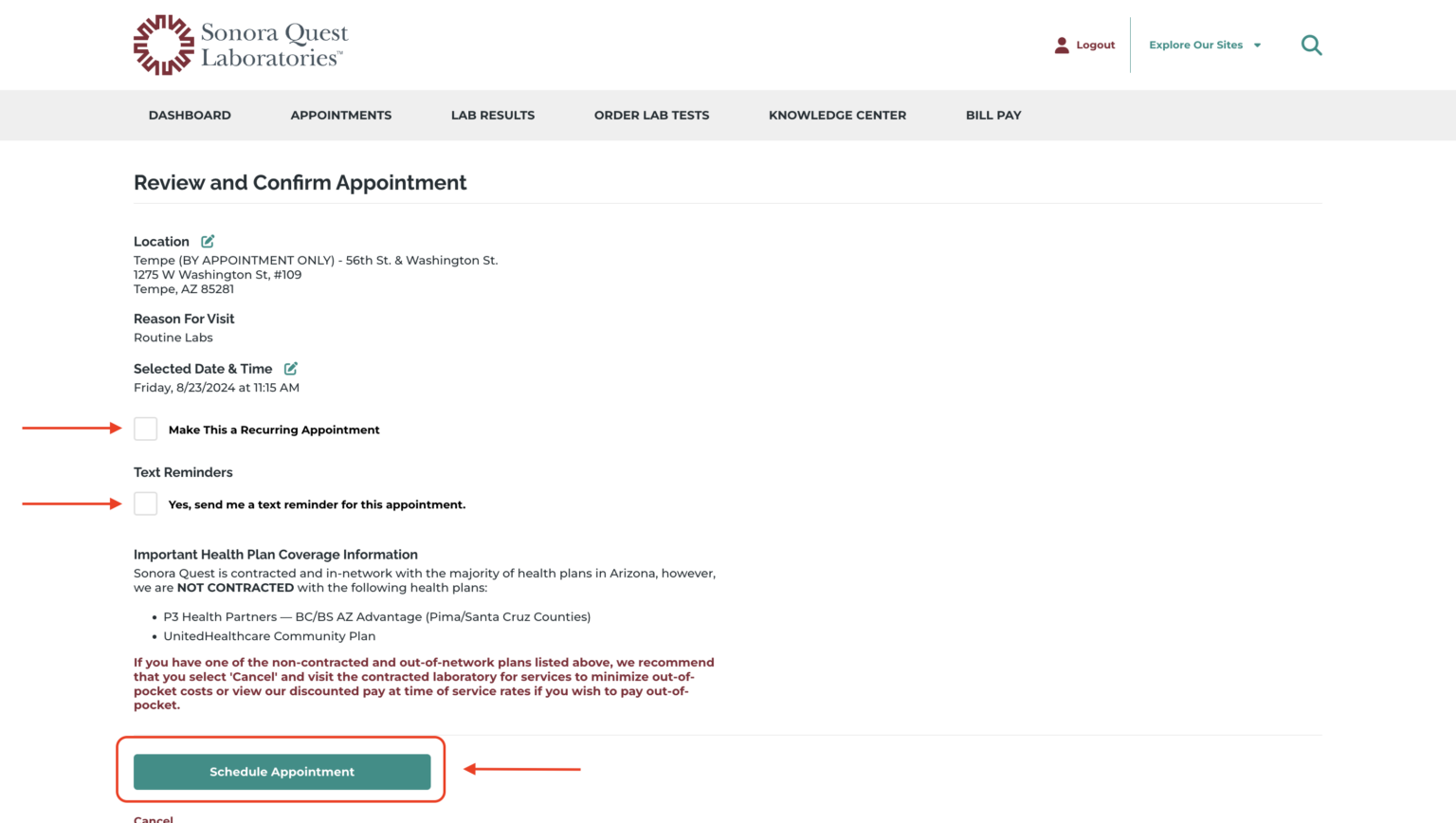 Scheduling a Quest blood draw in Arizona - Fullscript Support Center
