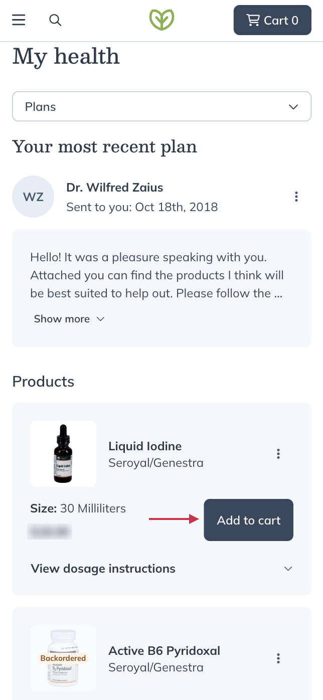 Viewing your plans - Fullscript Support Center