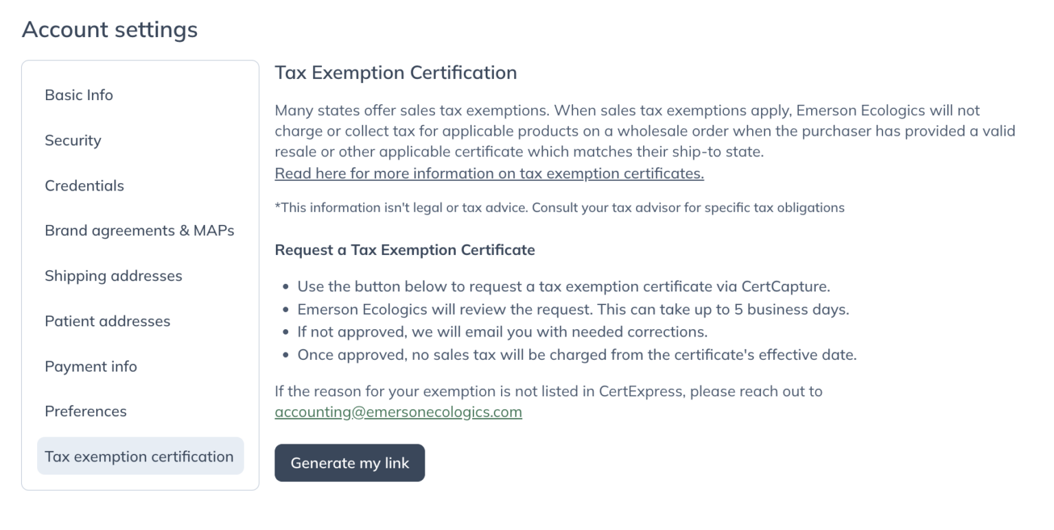 Updating your account information - Emerson Ecologics Help Center