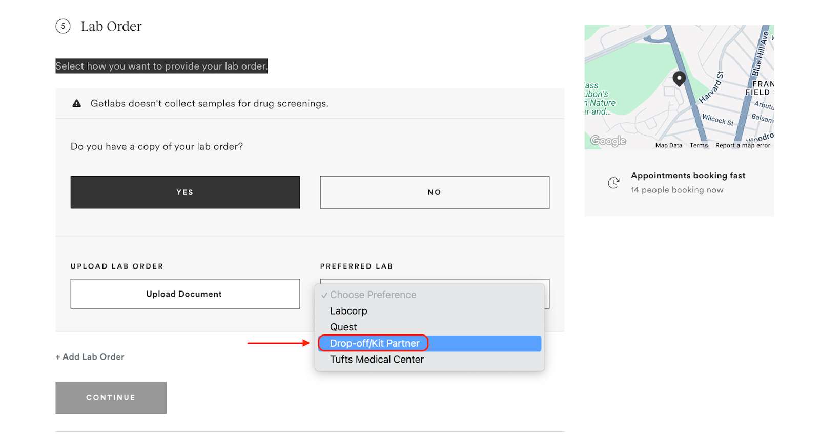 Scheduling your GetLabs blood draw - Fullscript Support Center