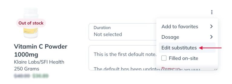 Product substitution tool - Fullscript Support Center