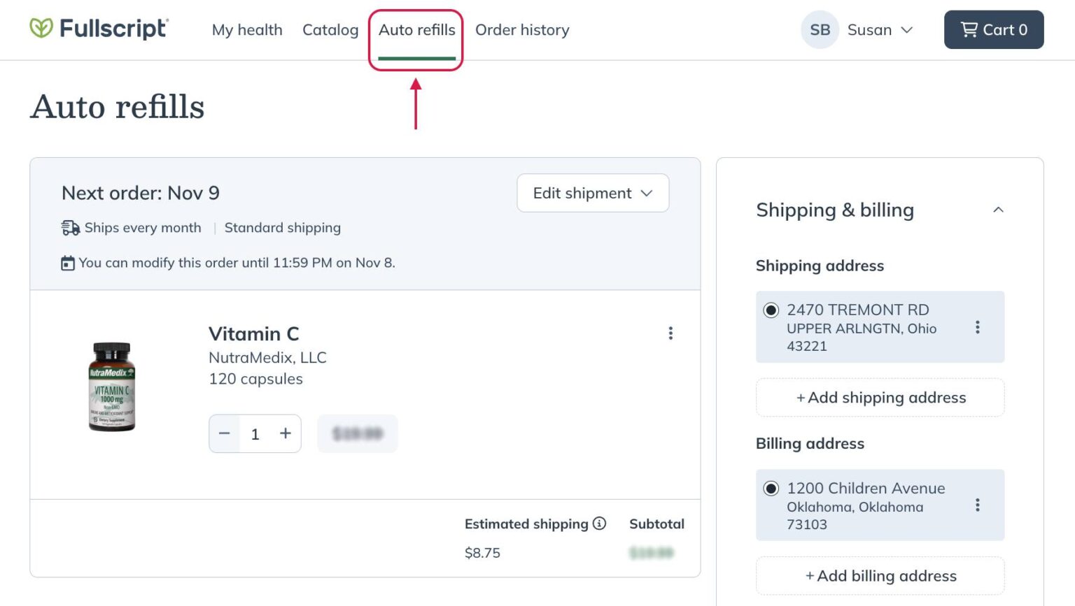 Navigating your patient account - Fullscript Support Center