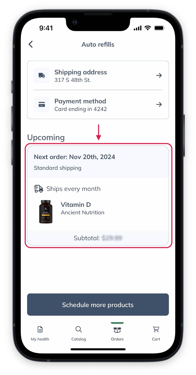 Managing your auto refill schedule - Fullscript Support Center
