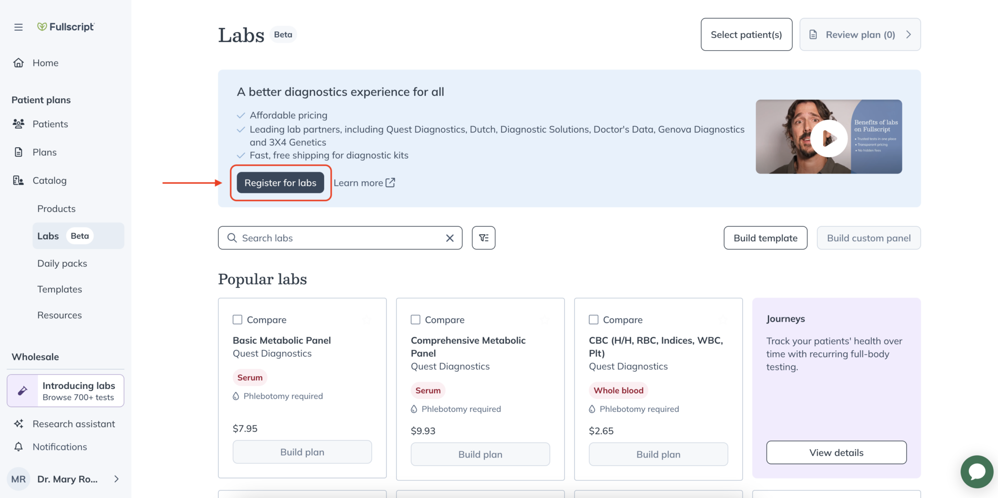 Registering for Labs on Fullscript - Fullscript Support Center