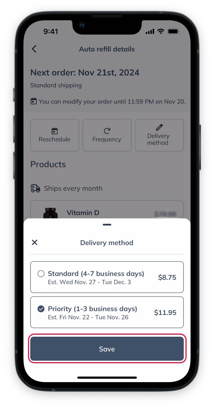 Managing your auto refill shipping and payment - Fullscript Support Center