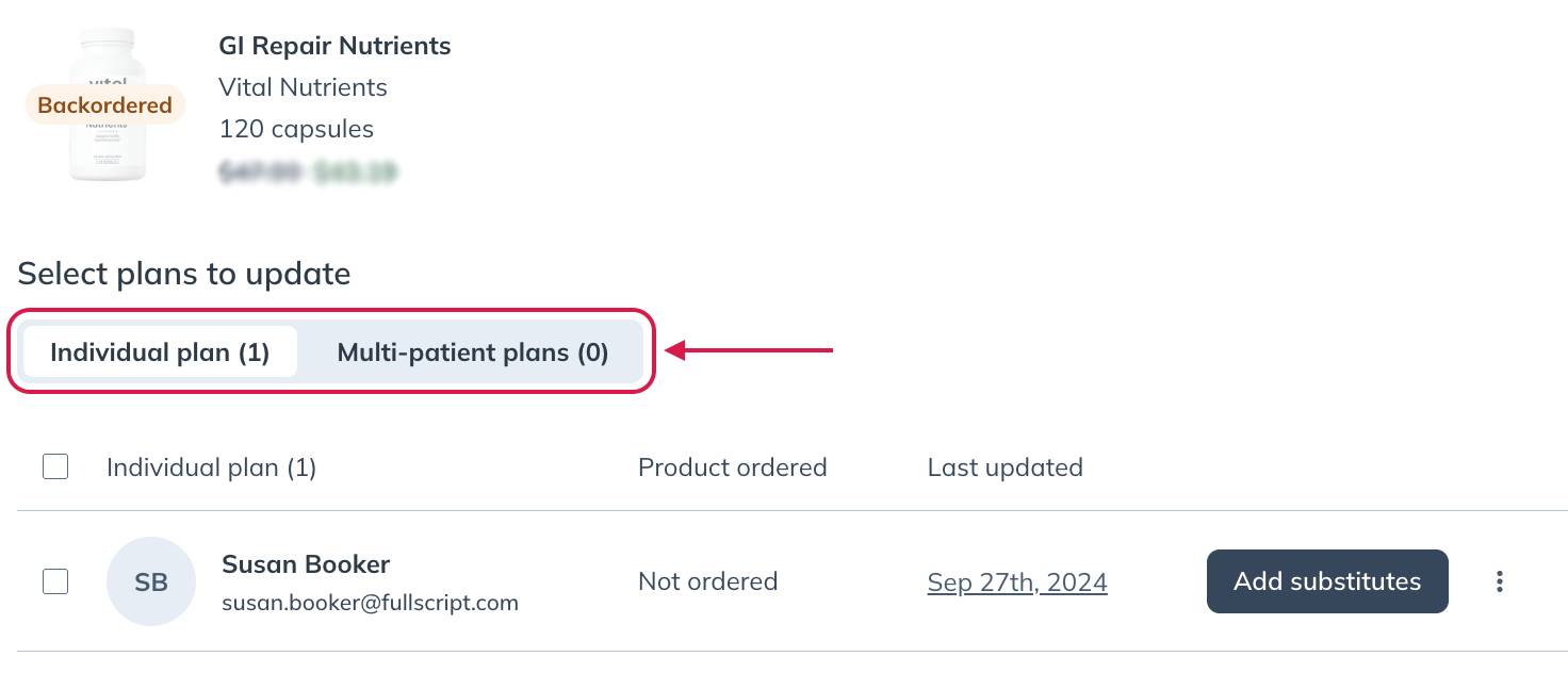Product substitution tool - Fullscript Support Center